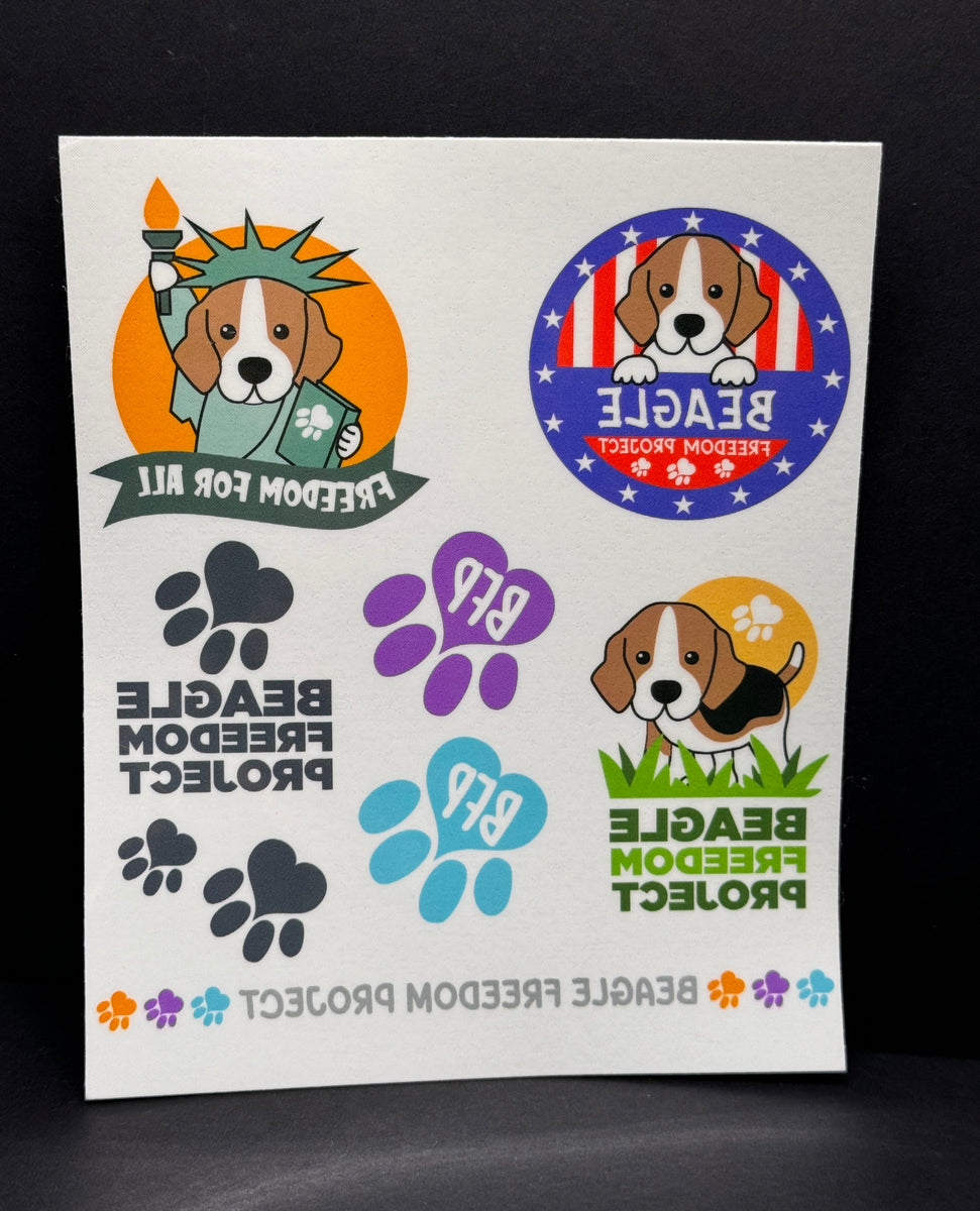 BFP Stickers and Temporary Tattoo Pack – Beagle Freedom Project™
