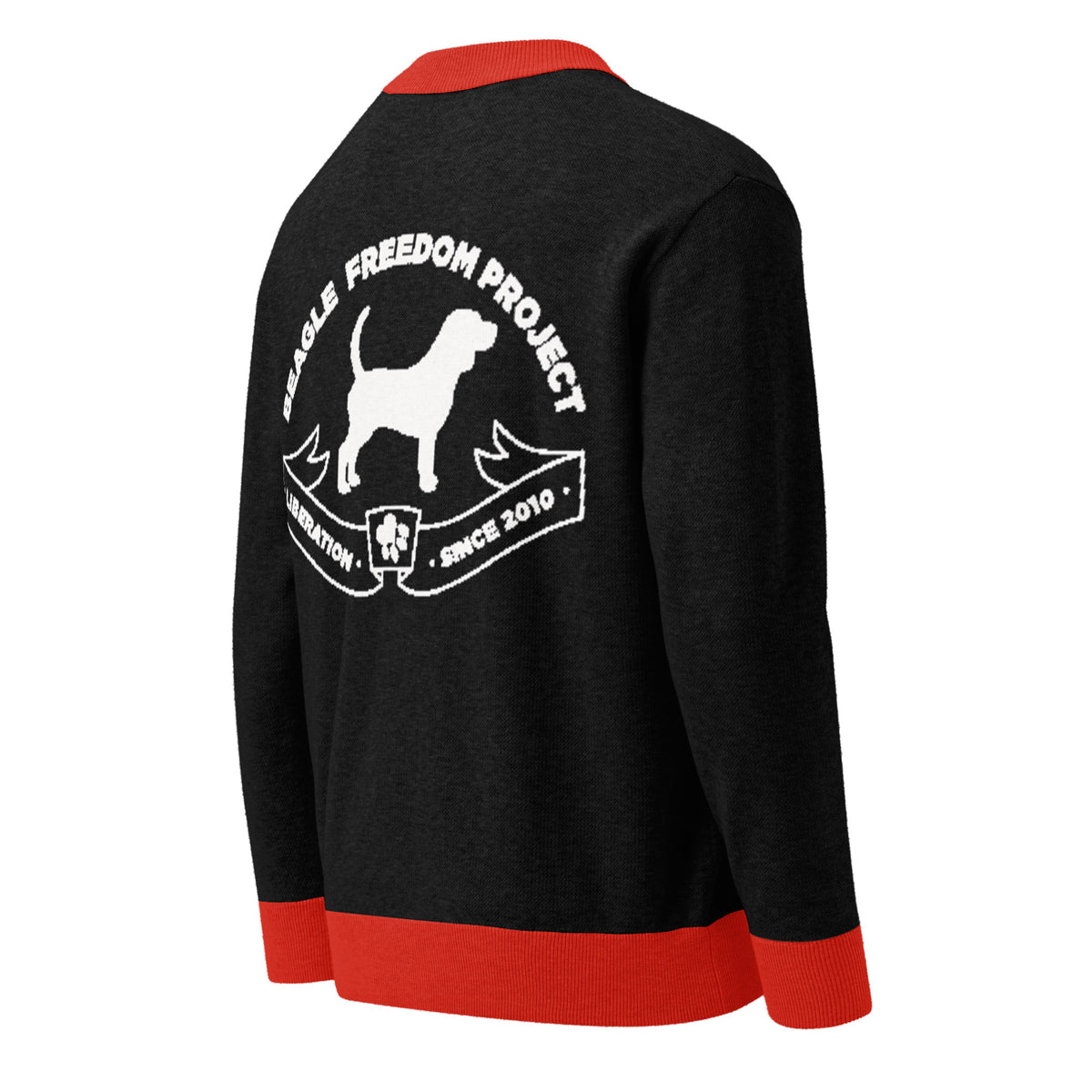 BFP Red & Black Knitted Cardigan – Beagle Freedom Project™