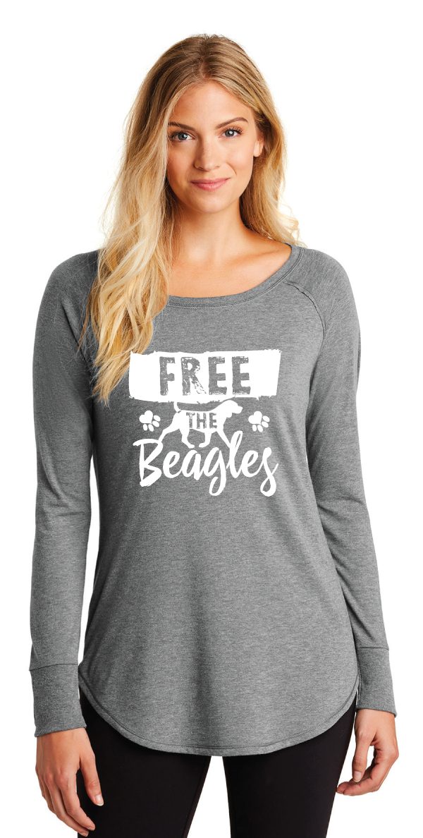 Long Sleeve Tunic Tee - "Free the Beagles" – Beagle Freedom Project™